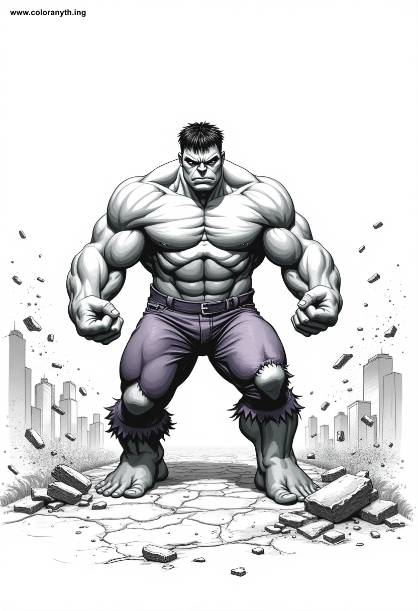 Hulk: The Force of Fury Coloring Page - Free Printable Coloring Page